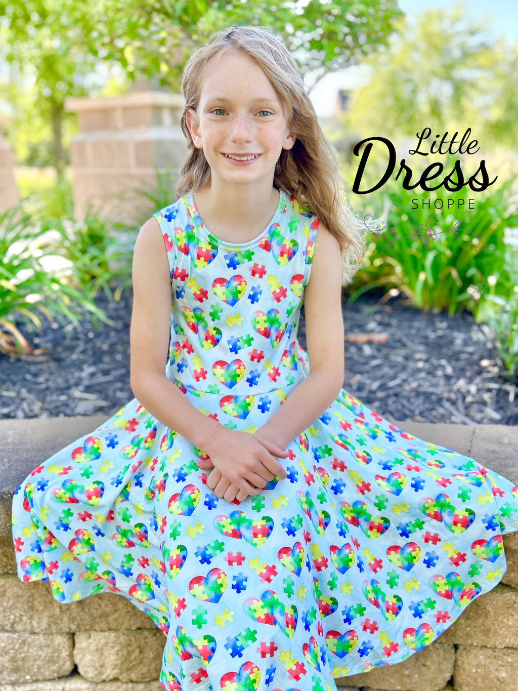 Autism Awareness Twirly Puzzle Piece Dress and Matching Shirt – Little ...