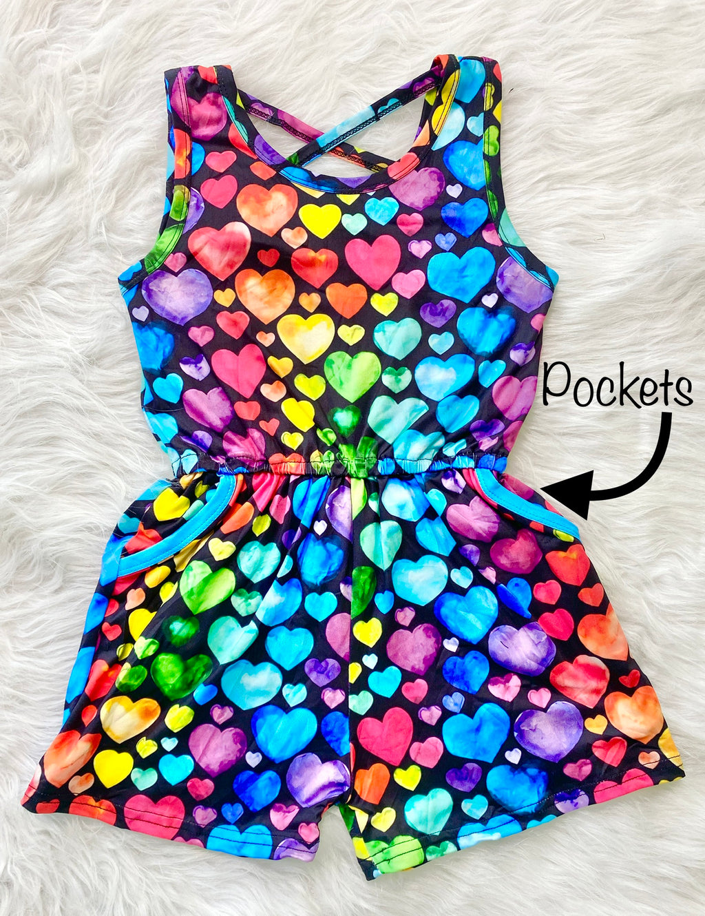 Rainbow heart romper – Little Dress SHOPPE